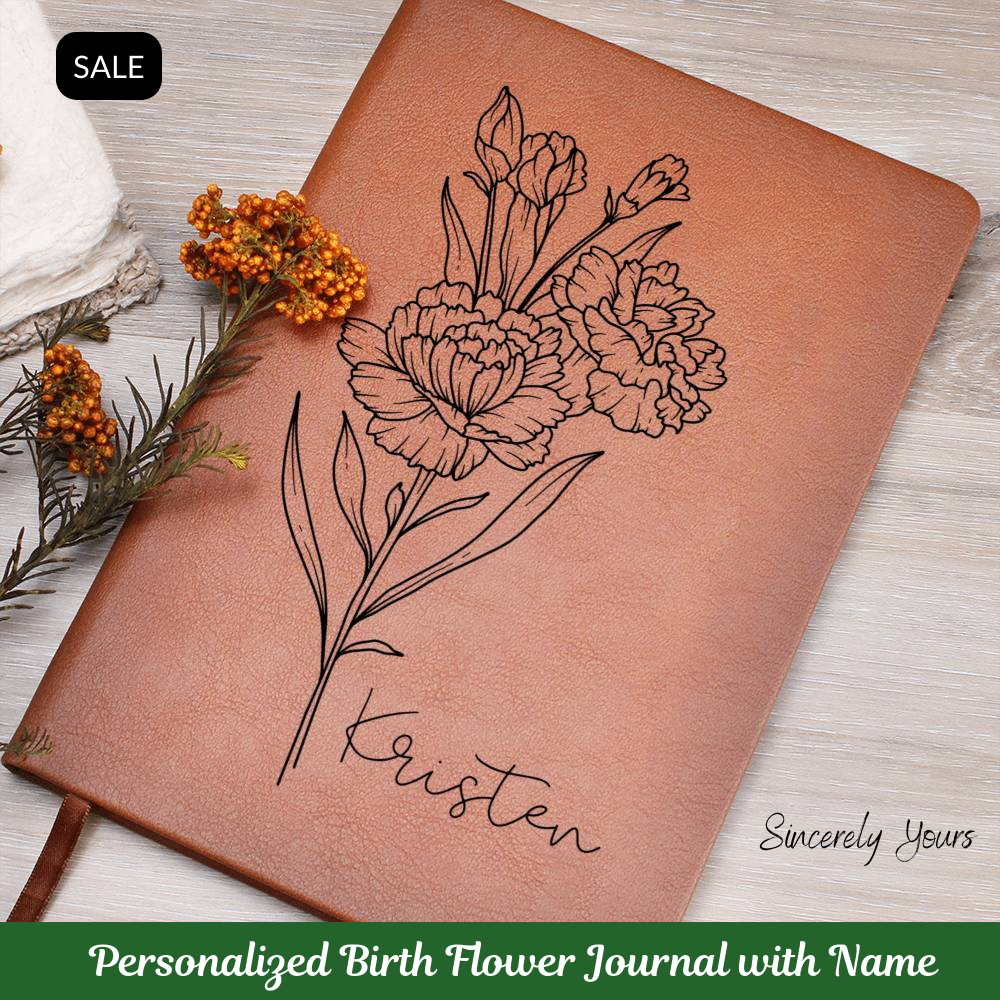 Personalized Birth Month Flower Journal with Name – Sincerely Yours Gifts